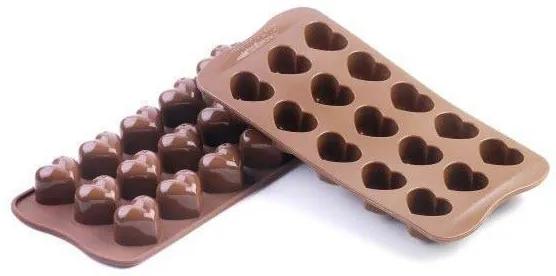 Silikonová forma na čokoládu a led – srdce - Silikomart