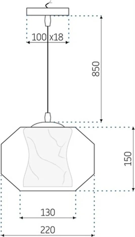 Toolight - závěsné svítidlo MARBLE E27 60W APP908-1CP, imitace mramoru, OSW-06674
