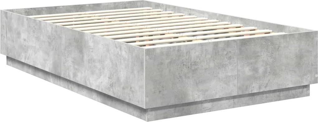 Rám postele s čelo Betonově šedá 135 x 190 cm Kompozitní dřevo 3408176
