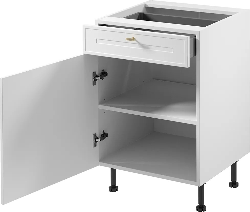 SORENTO bb | dolní skříňka D60S1 se zásuvkou a příborníkem | 60 cm | LEVÁ | bílá