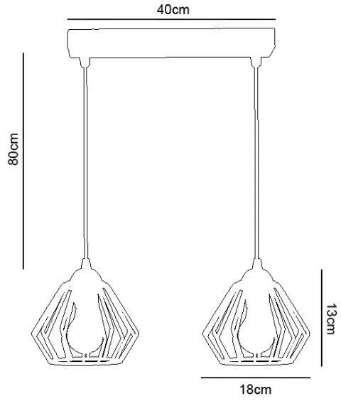 Lustr na lanku CEED 2xE27/60W/230V