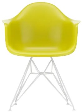 Eames Plastic Armchair DAR bíle lakovaná hořčicová bílé na tvrdou podlahu Vitra