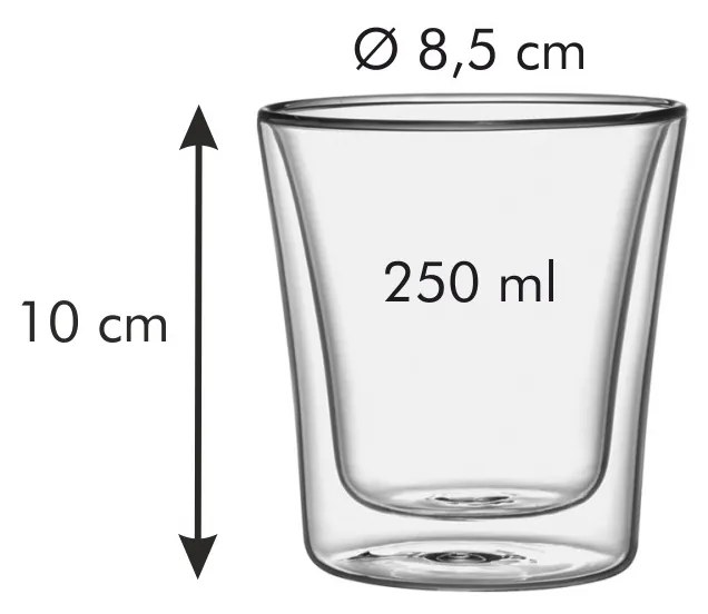 Dvoustěnná sklenice myDRINK 250 ml, 2 ks