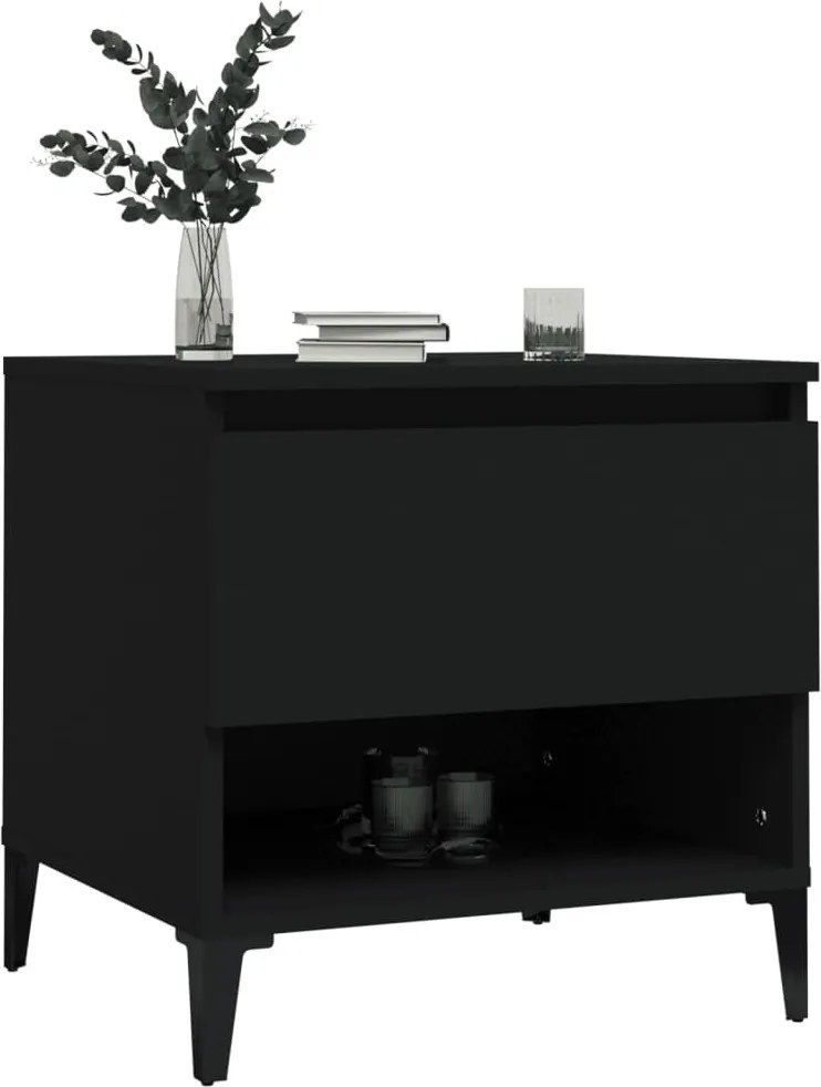 vidaXL Odkládací stolek 50 x 46 x 50 cm kompozitní dřevo [819550] Barva: bílá s vysokým leskem
