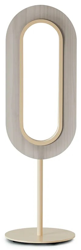 Designová LED stolní lampa Lens Oval Table  Designová LED stolní lampa Lens Oval Table Barva nohy: Matná slonovinová bílá, Dekor: Šedý