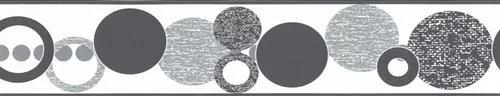 Samolepící bordura D58-017-5, rozměr 5 m x 5,8 cm, kruhy šedé, IMPOL TRADE
