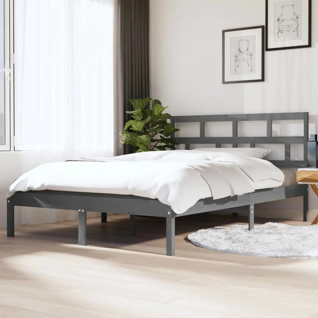 vidaXL Rám postele 135 x 190 cm Double masivní dřevo [3101194] Barva: Černá