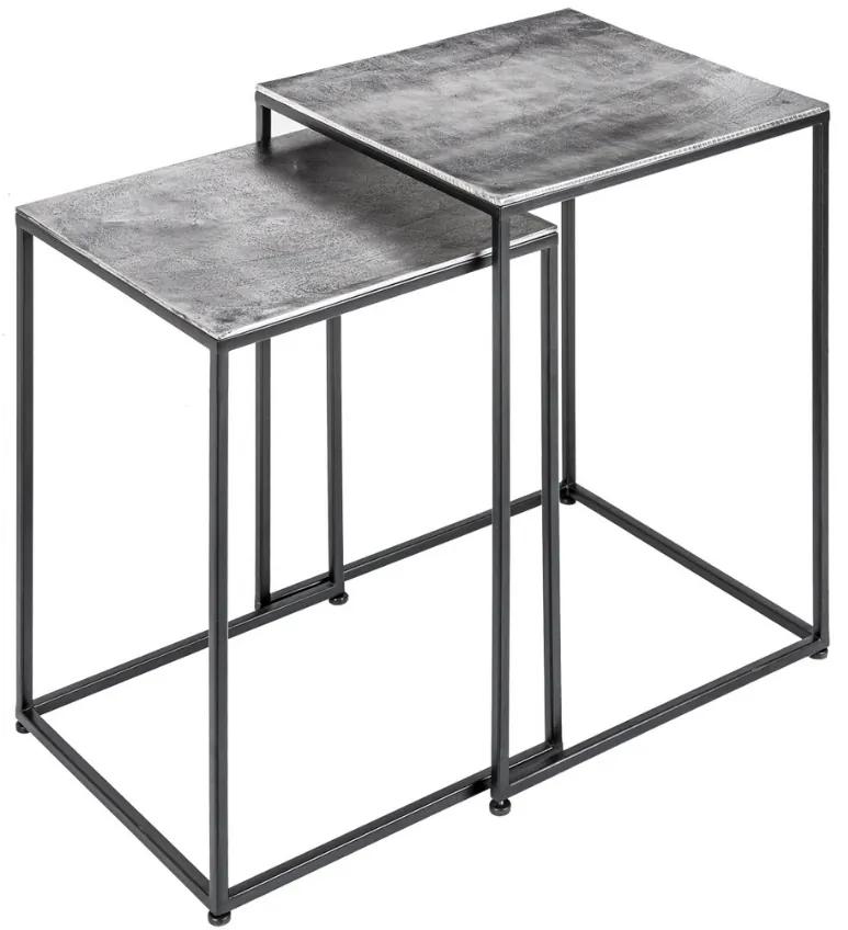 OnaDnes -20% Moebel Living Set dvou stříbrných konferenčních stolků Nimue 40/35 x 40/35 cm