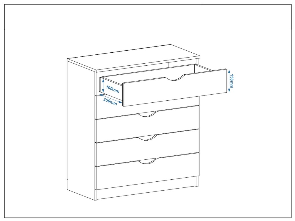 Vomaks unit, s.r.o. Komoda K-5 EKO Barva: ořech - tmavý