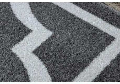 koberec SKETCH F730 vzor Marocký jetel, Mříž šedá /bílá velikost 140x190 cm | krásné koberce cz