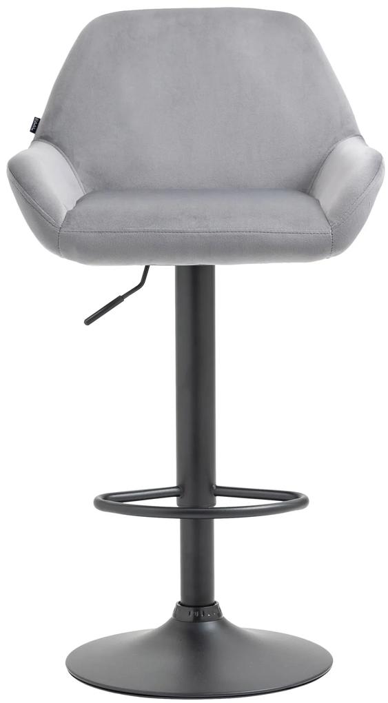 Barová židle Romsey - samet - černý rám | šedá