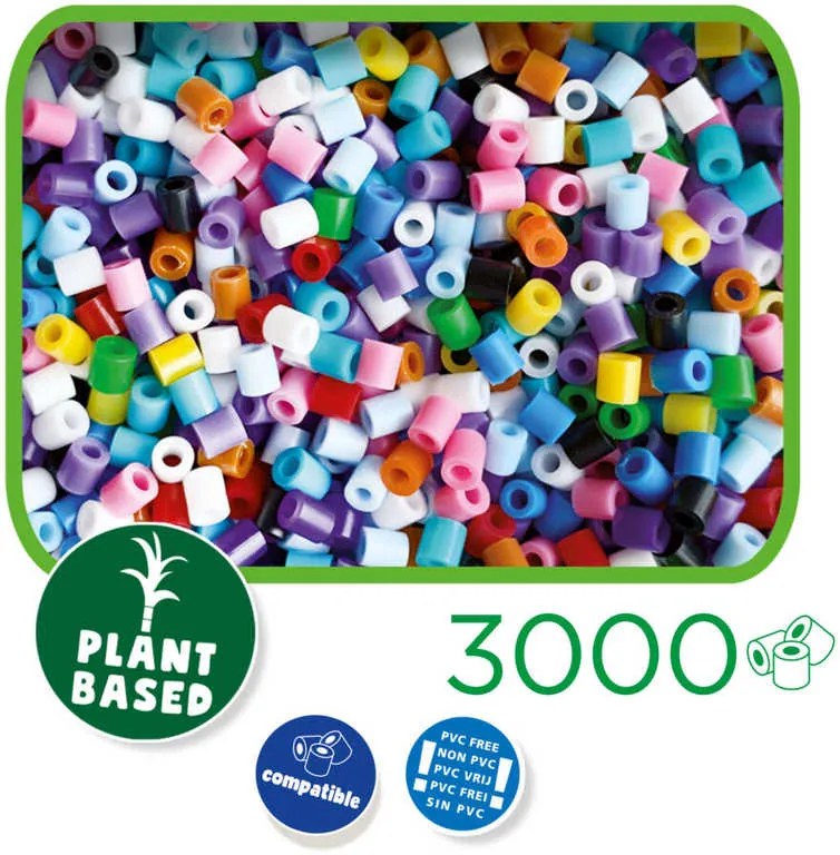 SES CREATIVE Zažehlovací korálky Green Beedz set 3000ks barevný mix Eco 04604