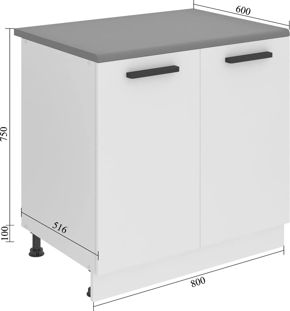 Kuchyňská skříňka Belini Premium Full Version spodní 80 cm šedý antracit Glamour Wood s pracovní deskou  TOR SD80/0/WT/GW/B/B1/PP