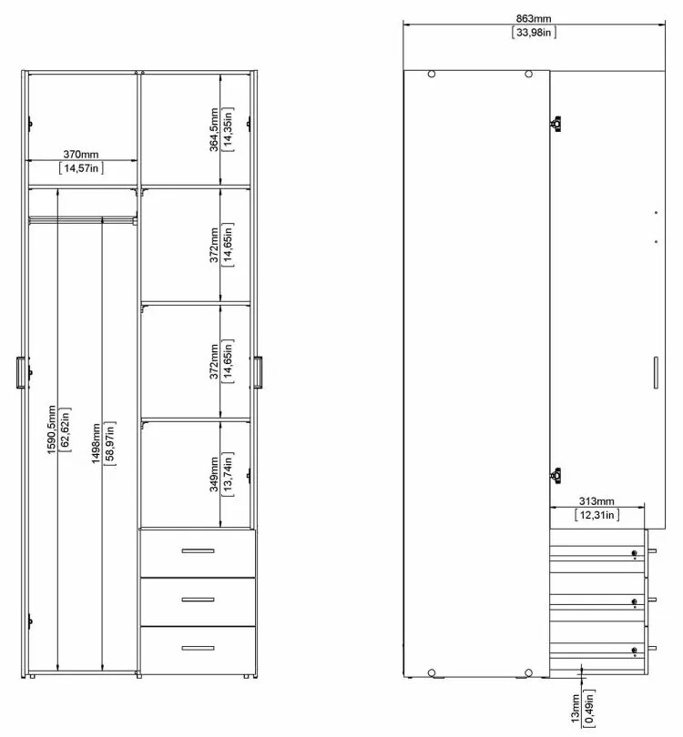 Tvilum Skříň Sid 2d3s sonoma