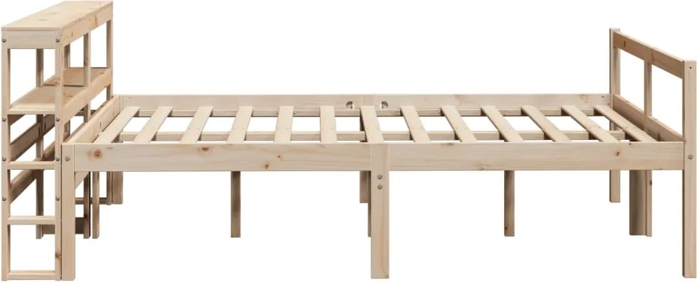 Postel s čelem pro seniory 140 x 190 cm masivní borovice 3305857