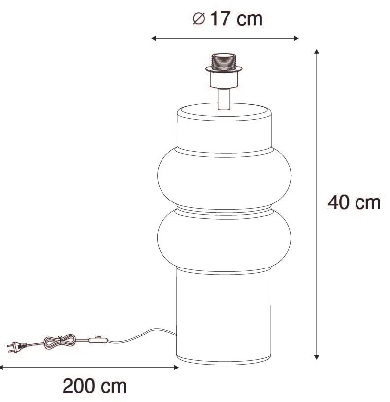 Designová stolní lampa černá keramika 17 cm bez stínidla - Alisia