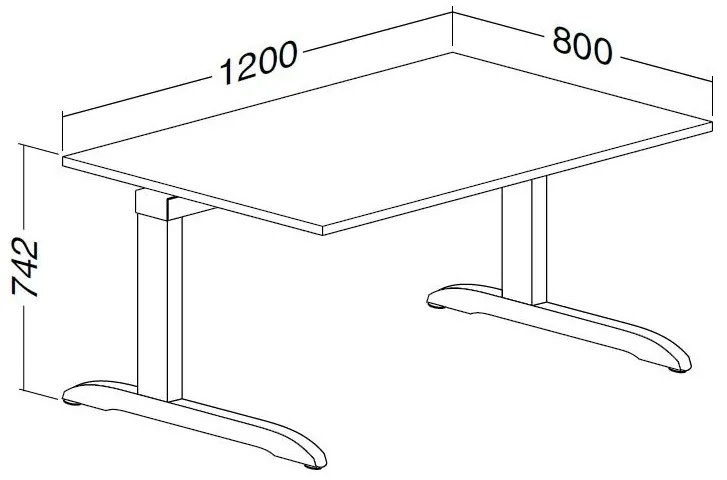 Stůl ProOffice C 120 x 80 cm, buk