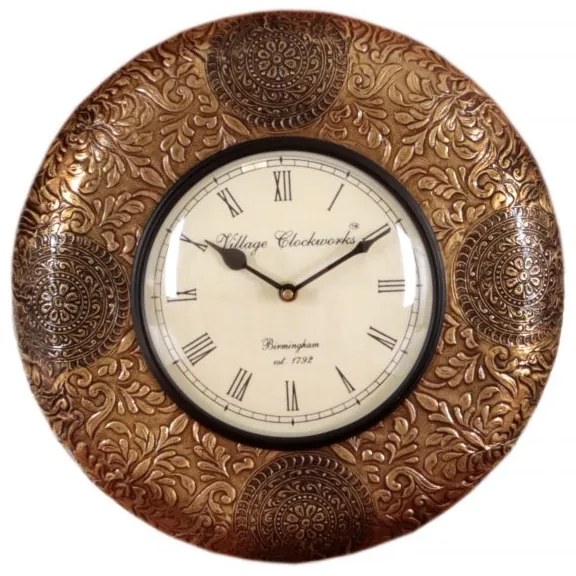 Indický nábytek - Nástěnné hodiny Ø 30 cm