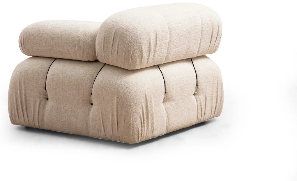 Atelier del Sofa Rohová sedací souprava Bubble Cream Bouclette L1-O1-1R-PUF, Krémová