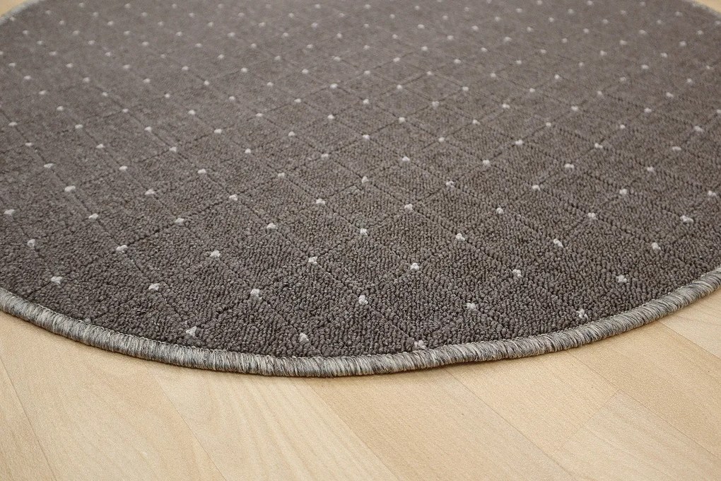 Condor Carpets, Kusový koberec Udinese hnědý kruh, 80x80 (průměr) kruh, hnědá, chodba / předsíň