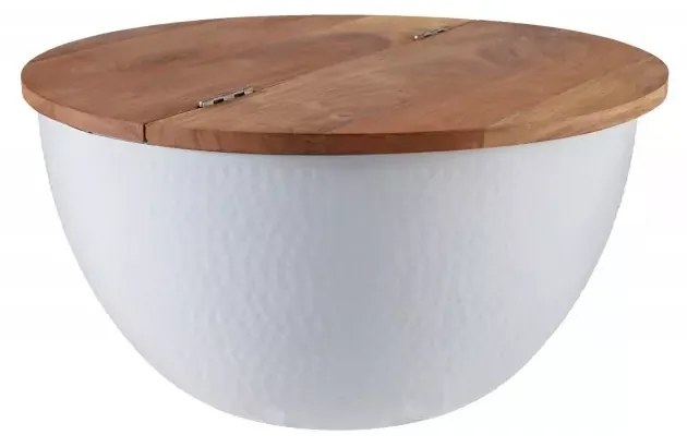 Massive home | Konferenční stolek ORIENT STORAGE 60 CM bílý masiv mango, II.