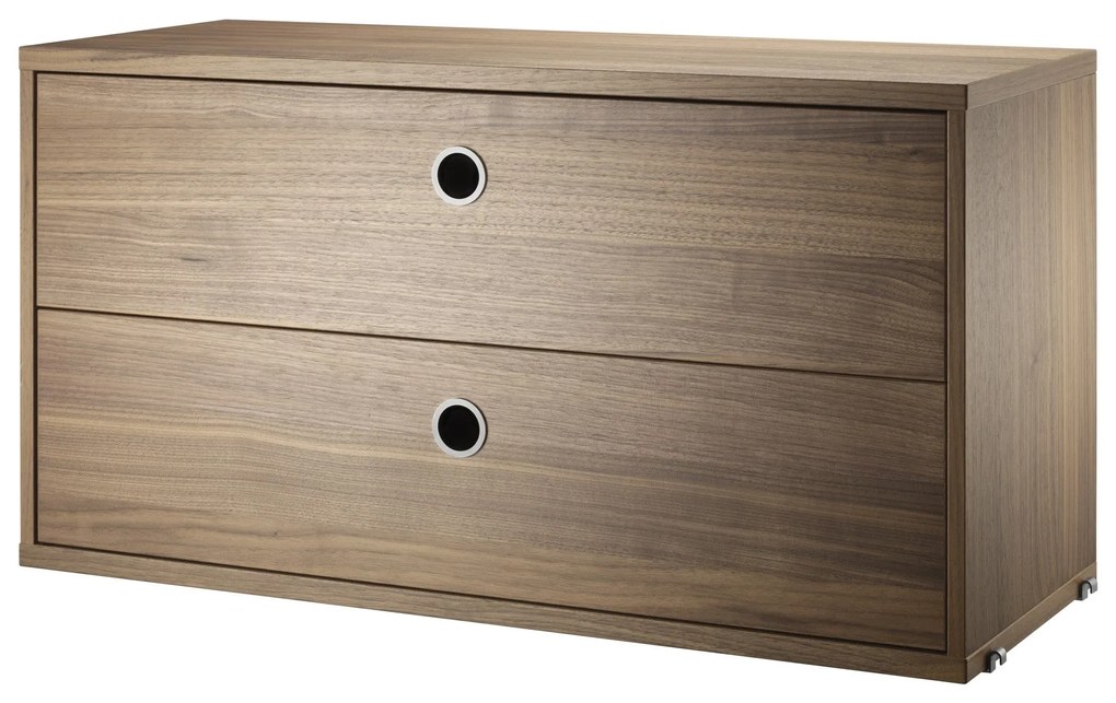 STRING Komoda Chest with Drawers 78 x 30 cm, Walnut