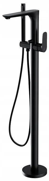 Cersanit Crea, volně stojící vanová baterie se sprchovou sadou, černá, S951-308