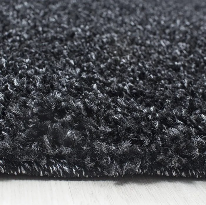 Vopi | Kusový koberec Life Shaggy 1500 černý - Kulatý 200 cm průměr