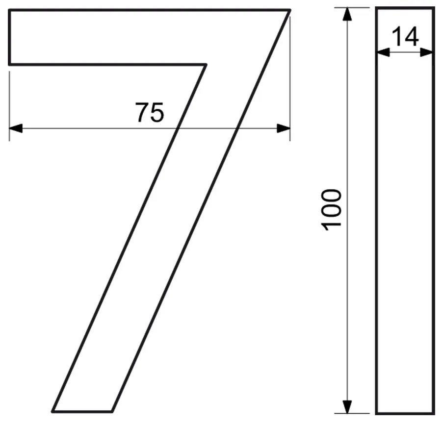 Richter Czech Hliníkové "3D" číslo antracit se strukturovaným povrchem (0 - 9) Varianta: 8