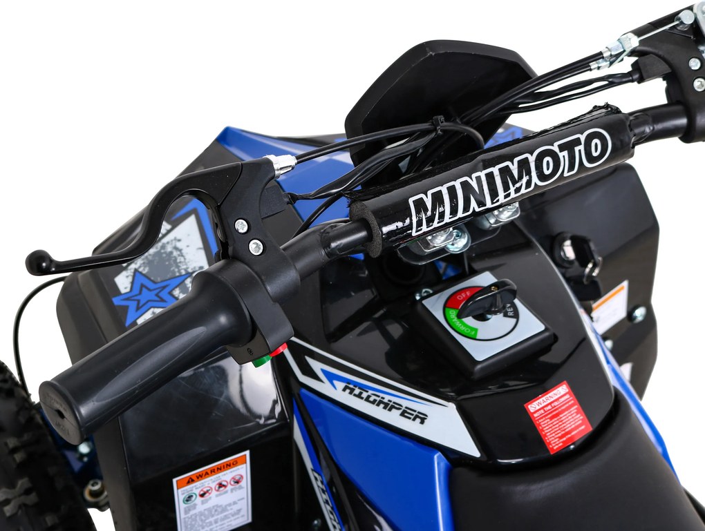 Ramiz Čtyřkolka na baterie E-STAR modrá 35 km/h + motor 1000W + nafukovací kola + nastavení sedadla