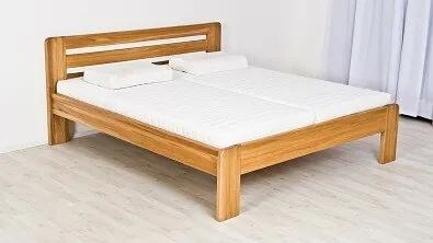 Postel Postelia BRUSSEL Dub 200x200 - Manželské dvoulůžko, dřevěná postel z masivu 3,7 cm