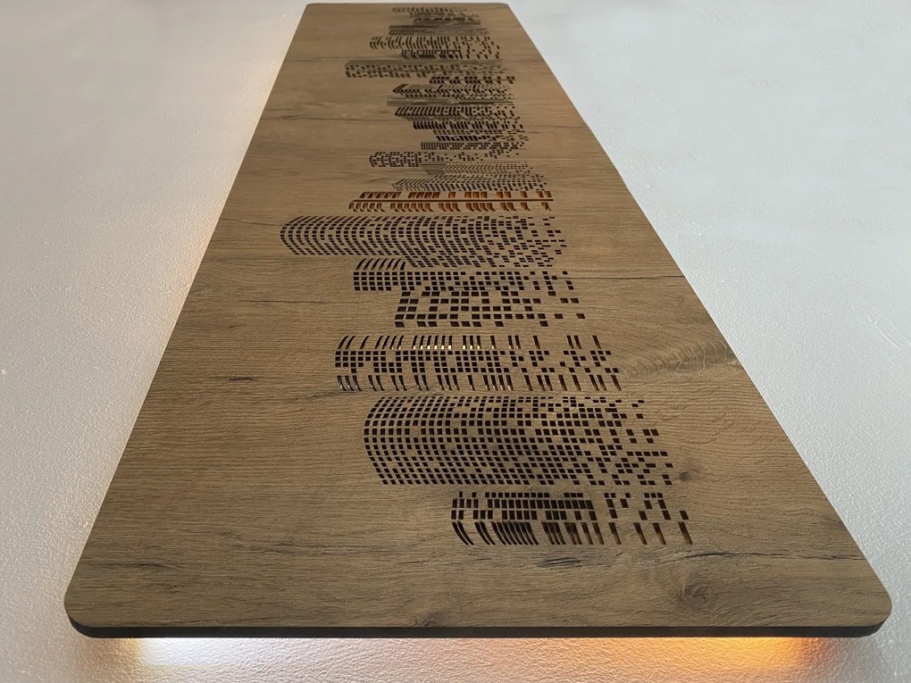 Li-Go "Mrakodrapy" světelný obraz 230V 125x40cm provedení povrchu: dub