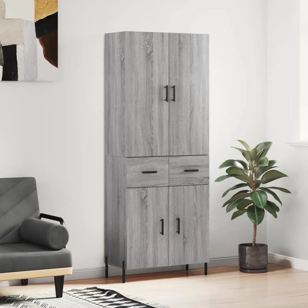 Skříň highboard šedá sonoma 69,5 x 34 x 180 cm kompozitní dřevo 3198159