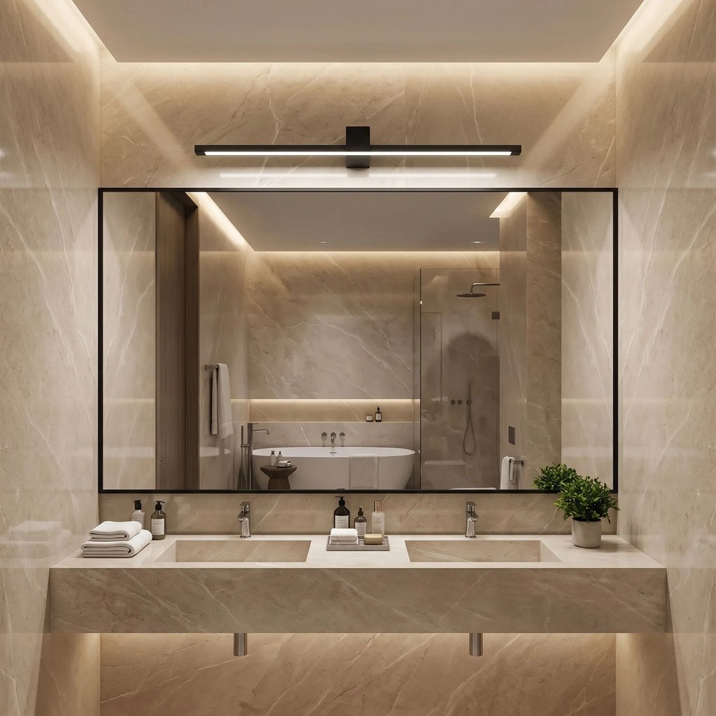 Toolight Rea, Koupelnové nástěnné LED svítidlo SWE051-1W 80 cm Black, OSW-20151