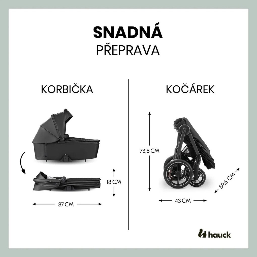 Hauck Kombinovaný kočárek Comfort N Care 2v1 black