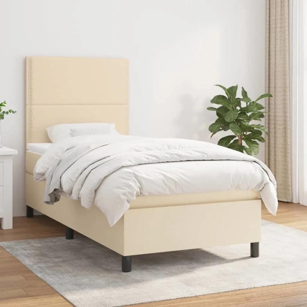 vidaXL Box spring postel s matrací 90x190 cm textil [3141662] Barva: tmavě hnědá