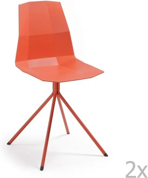 Sada 2 červených jídelních židlí La Forma Pixel