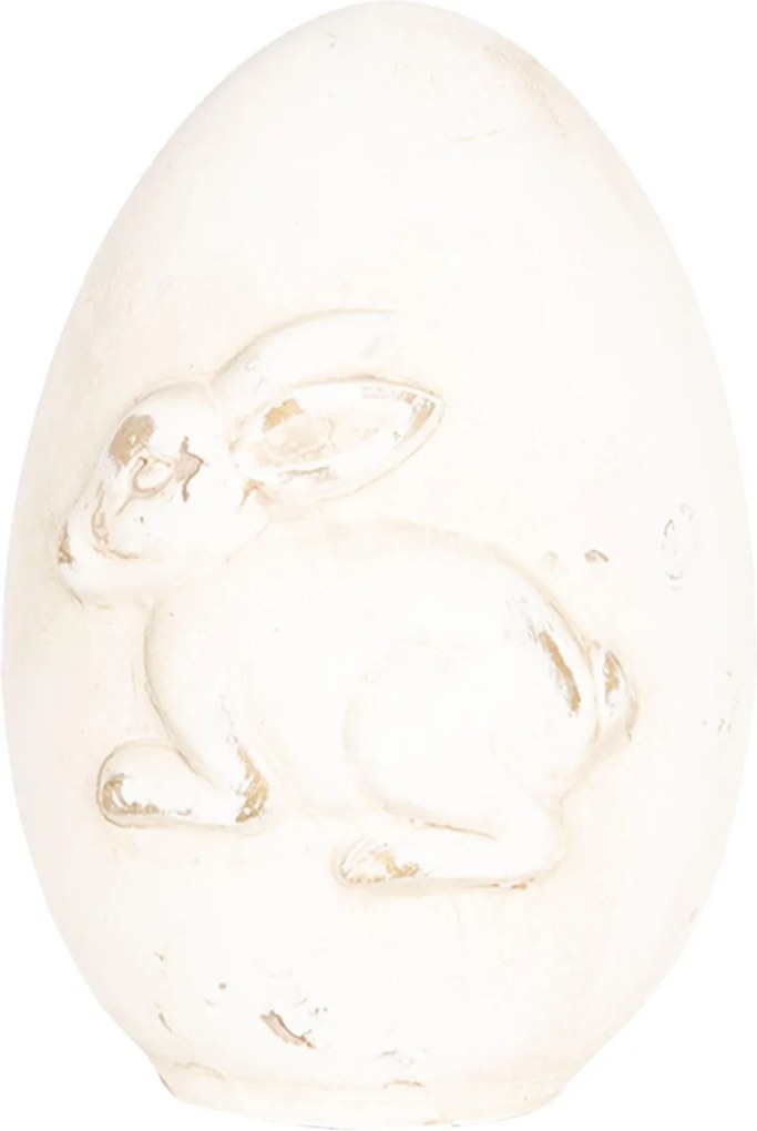 Keramické vejce s motivem králíka a patinou - 7*7*11 cm