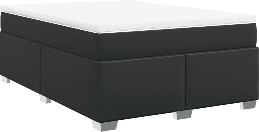 Box spring postel s matrací černá 160x200 cm umělá kůže 3285217