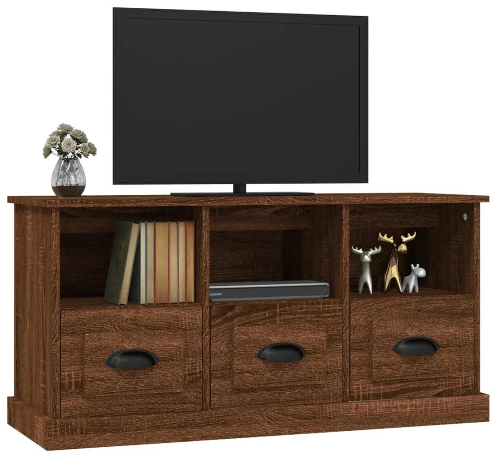 TV skříňka hnědý dub 100 x 35 x 50 cm kompozitní dřevo