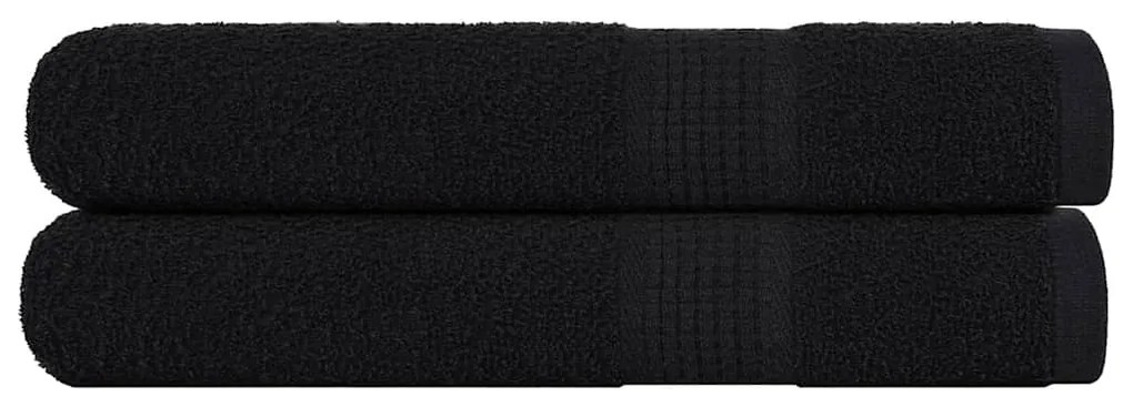 Saunové osušky FROGN 2 ks černé 80x200 cm 360 g/m² 136959