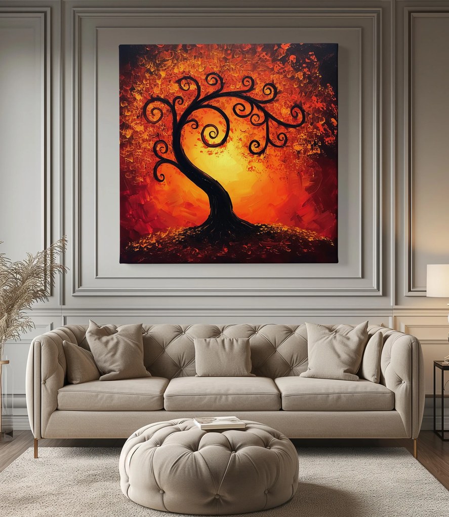 Obraz na plátně - Strom života Zářivý krucánek FeelHappy.cz Velikost obrazu: 80 x 80 cm