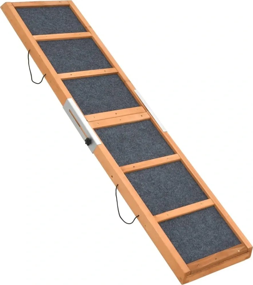vidaXL Rampa pro psy 120 x 30 cm masivní jedlové dřevo [172419] Barva: Šedá
