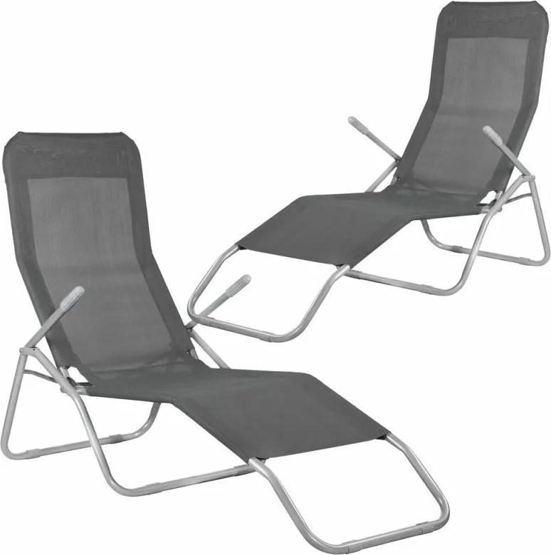 Zahradní lehátko SPRINGOS SIESTA tmavě šedé