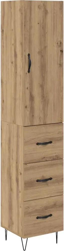 Vysoký bufet Artisanový dub 34,5 x 34 x 90 cm Kompozitní dřevo 3402729