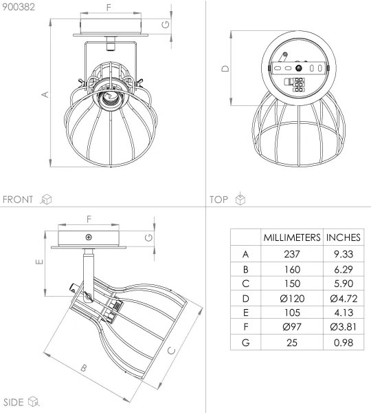 Eglo 900382 - Nástěnné bodové svítidlo SAMBATELLO 1xE27/40W/230V