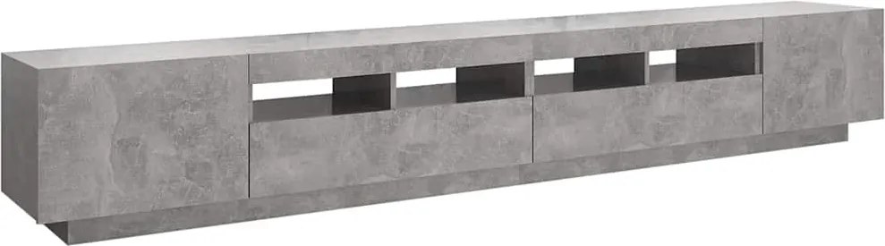 TV skříňka s LED osvětlením betonově šedá 260 x 35 x 40 cm 3081919