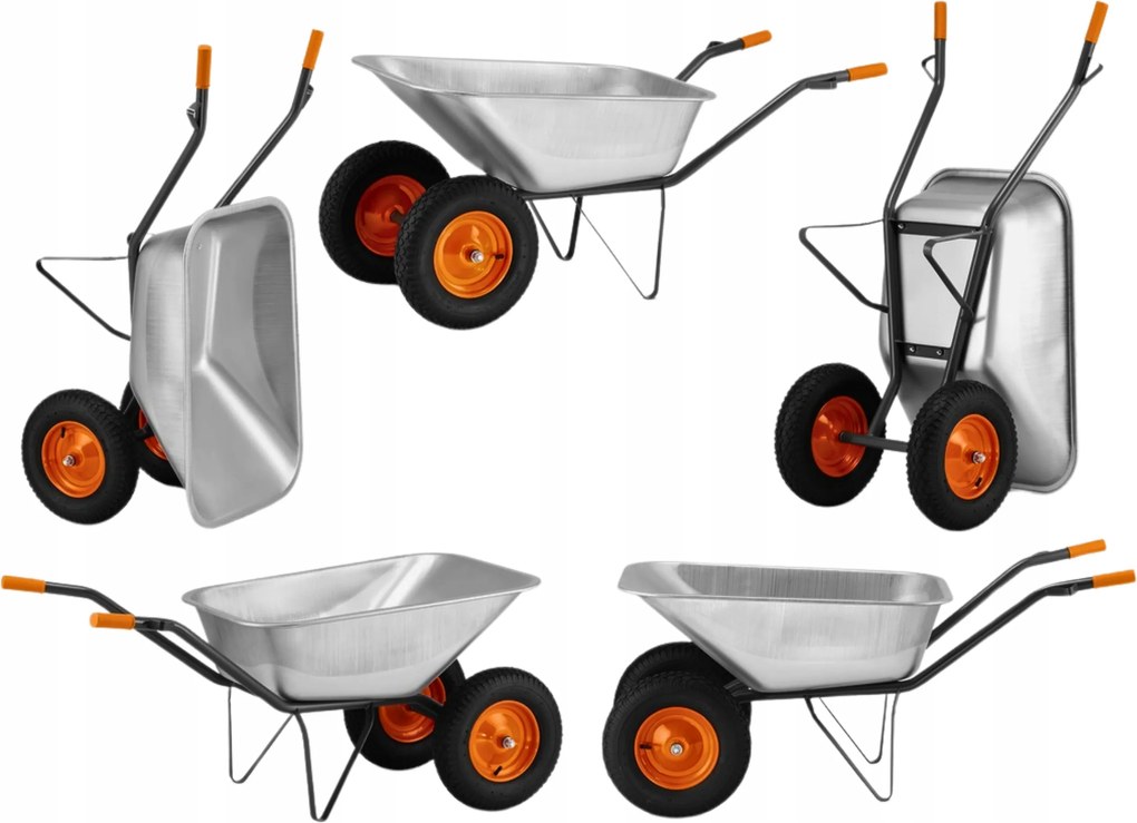 Zahradní kolečko Koleba dvoukolové Pozinkované svařované Abiko 140L 380kg