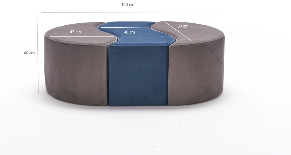 Atelier del Sofa Taburet Alya Puf - Mink, Blue, Norková, Modrá