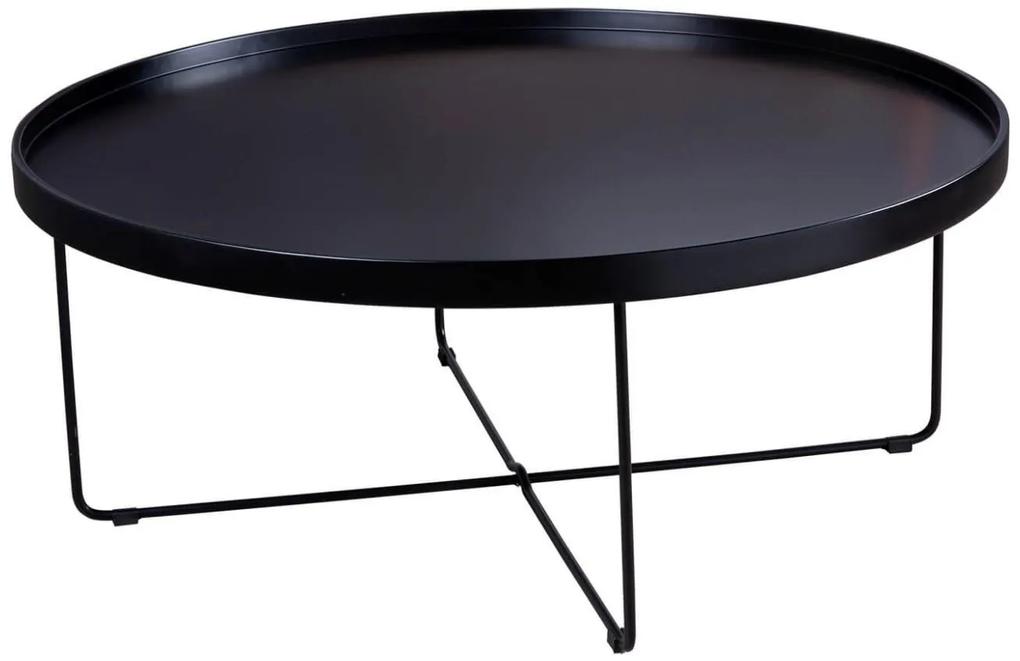 OnaDnes -20% Černý lakovaný kulatý konferenční stolek Somcasa Bruno 90 cm